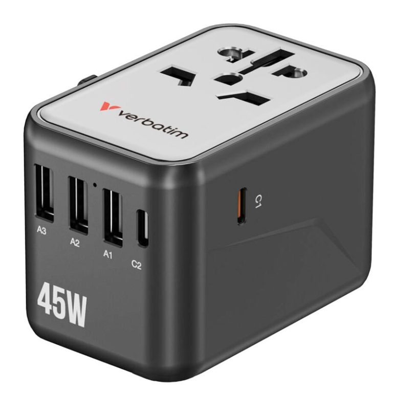Verbatim 45W World Travel Adaptor | Compact, Versatile, and Perfect for ...