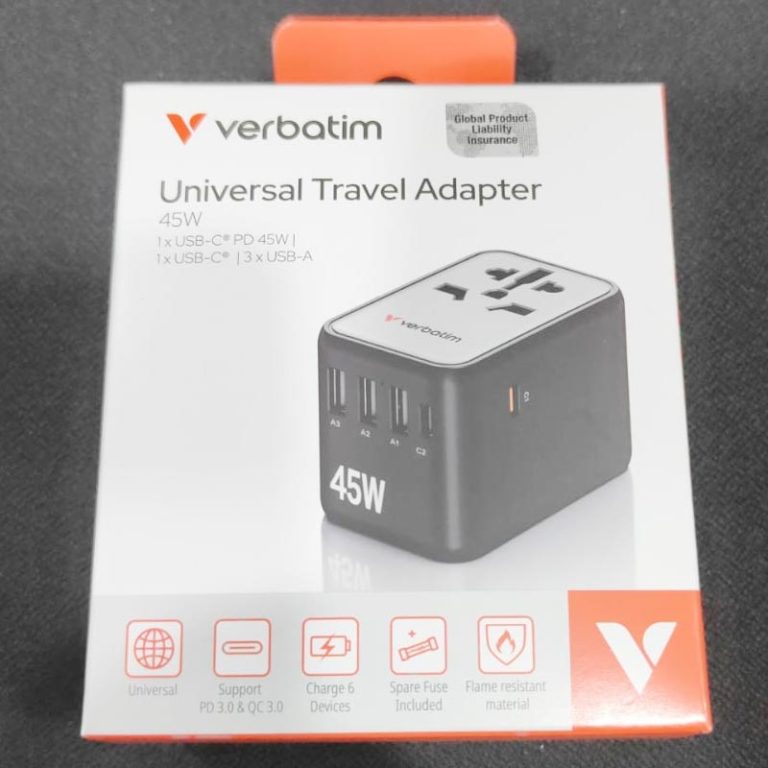 Verbatim 45W World Travel Adaptor | Compact, Versatile, and Perfect for ...