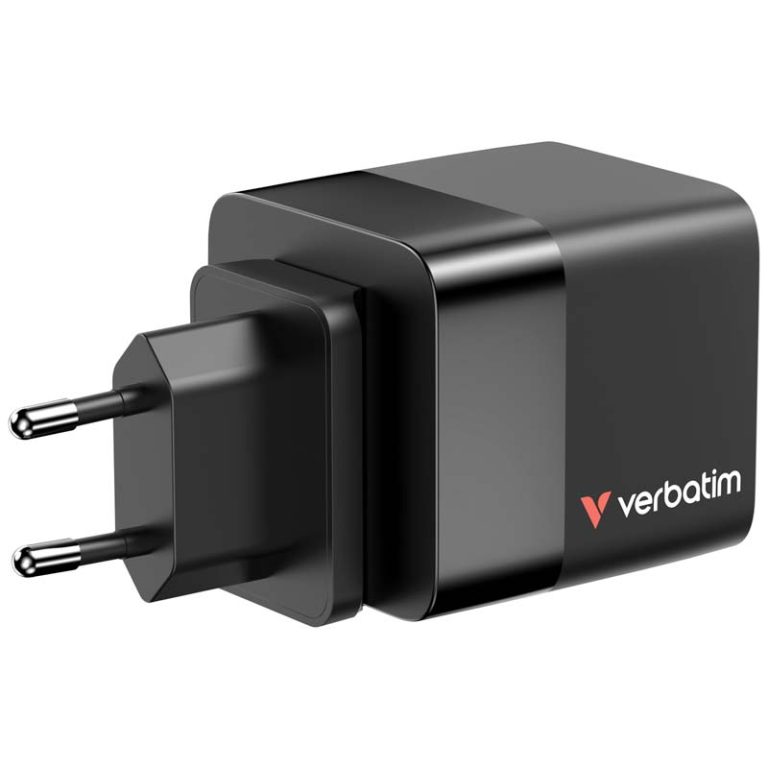 Verbatim 3-Port 65W GaN Charger with Retractable Cable & LED Display ...